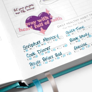 Daily Prayer Journal + Prayer & Devotion Sticker Pack – Christian Planner